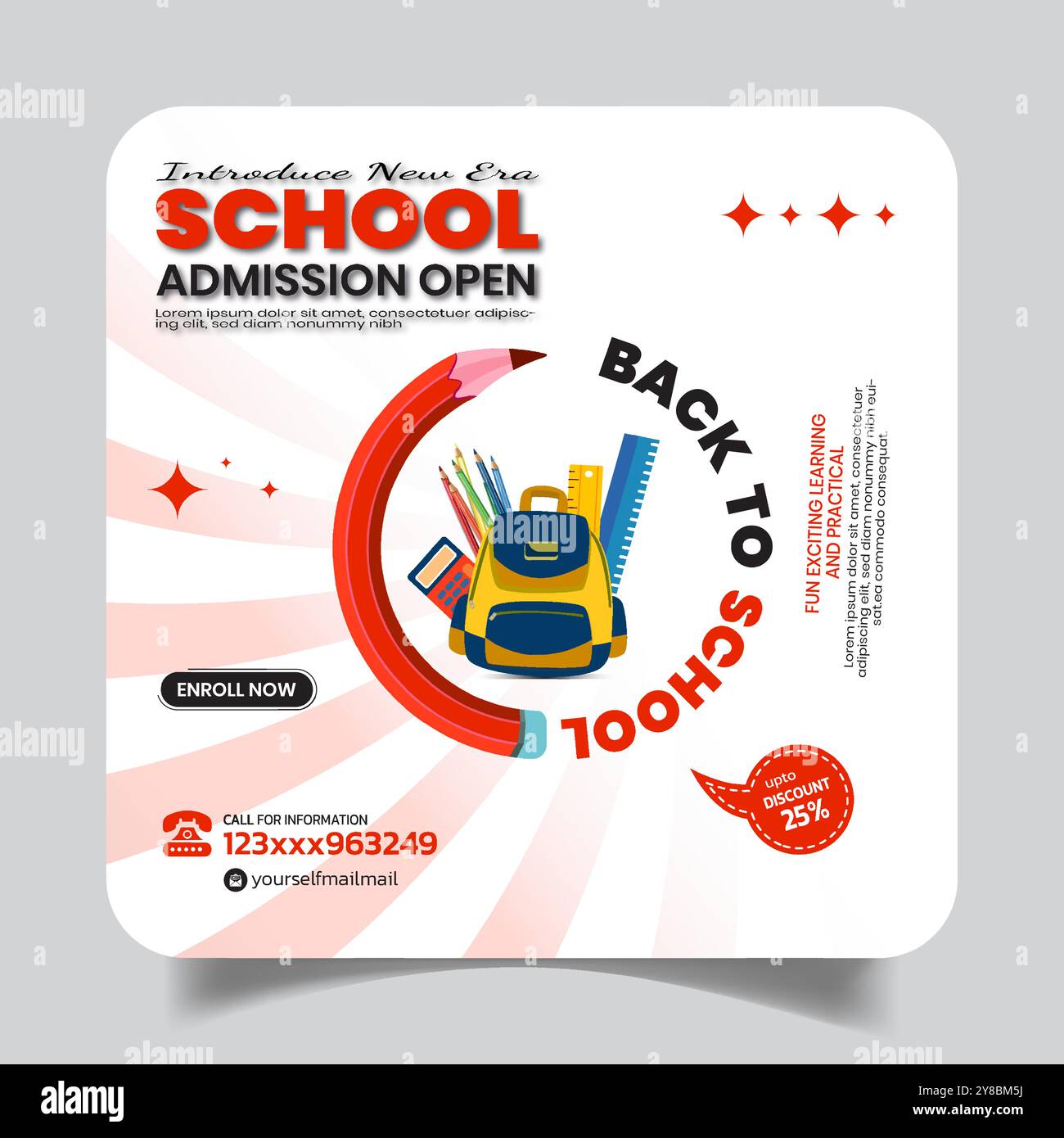 Back to school Social Media Post Design Layout Stock Vector Image & Art ...