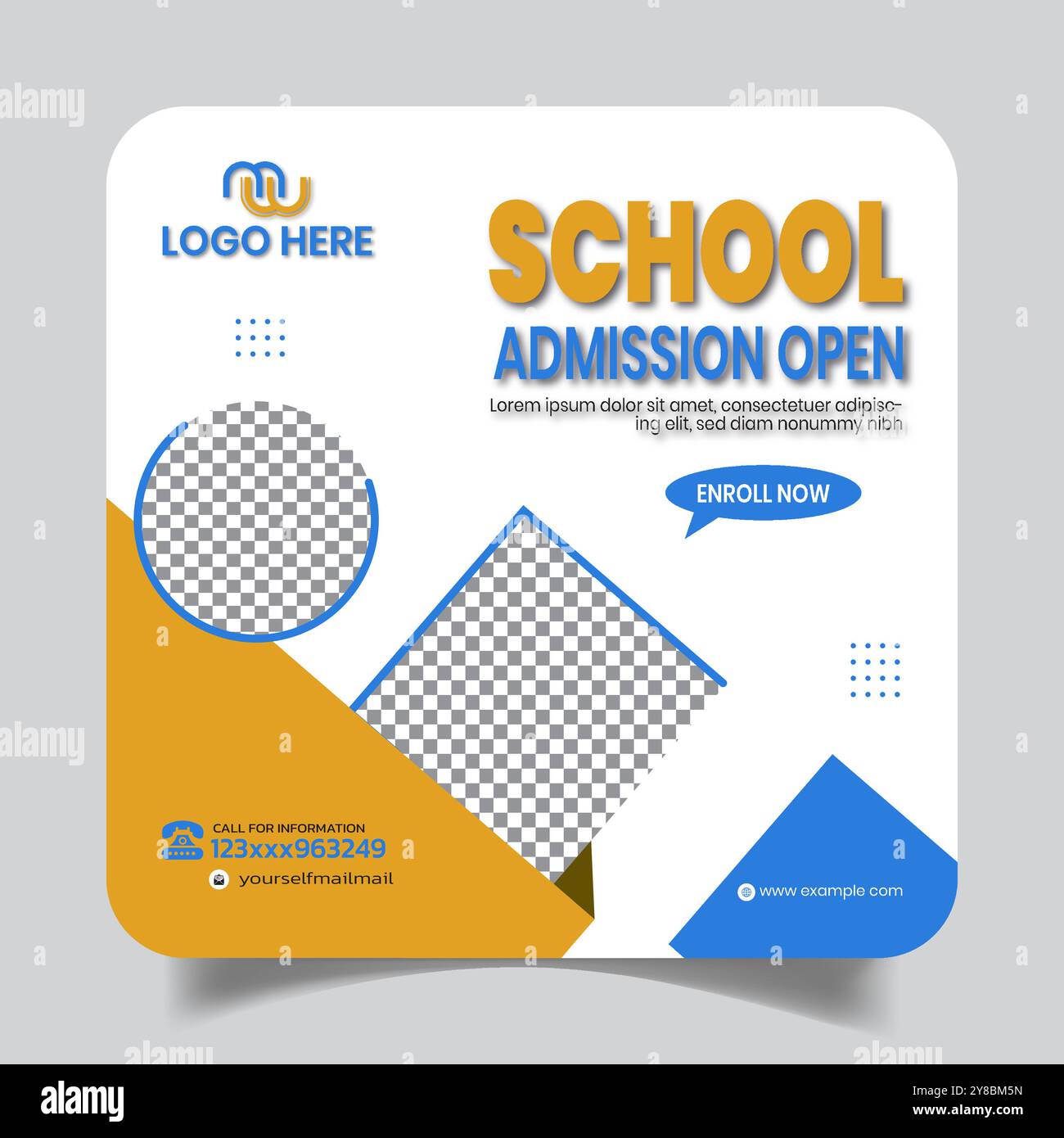 Wonderful School Admission Social Media Post Design Stock Vector Image ...