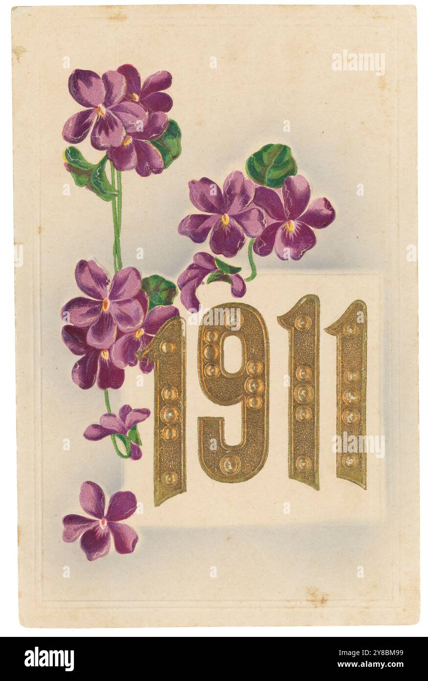 Uruguay. Tarjeta postal. Felicitación para el nuevo año 1911 Stock ...