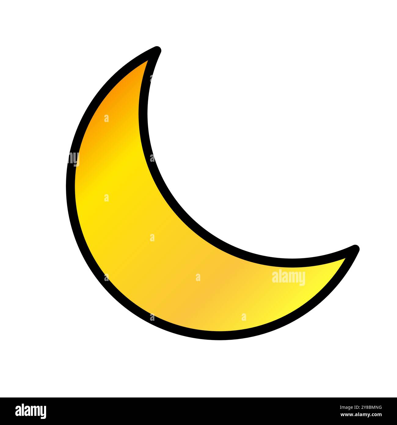 Crescent moon shape luxury gold template isolated on white background ...