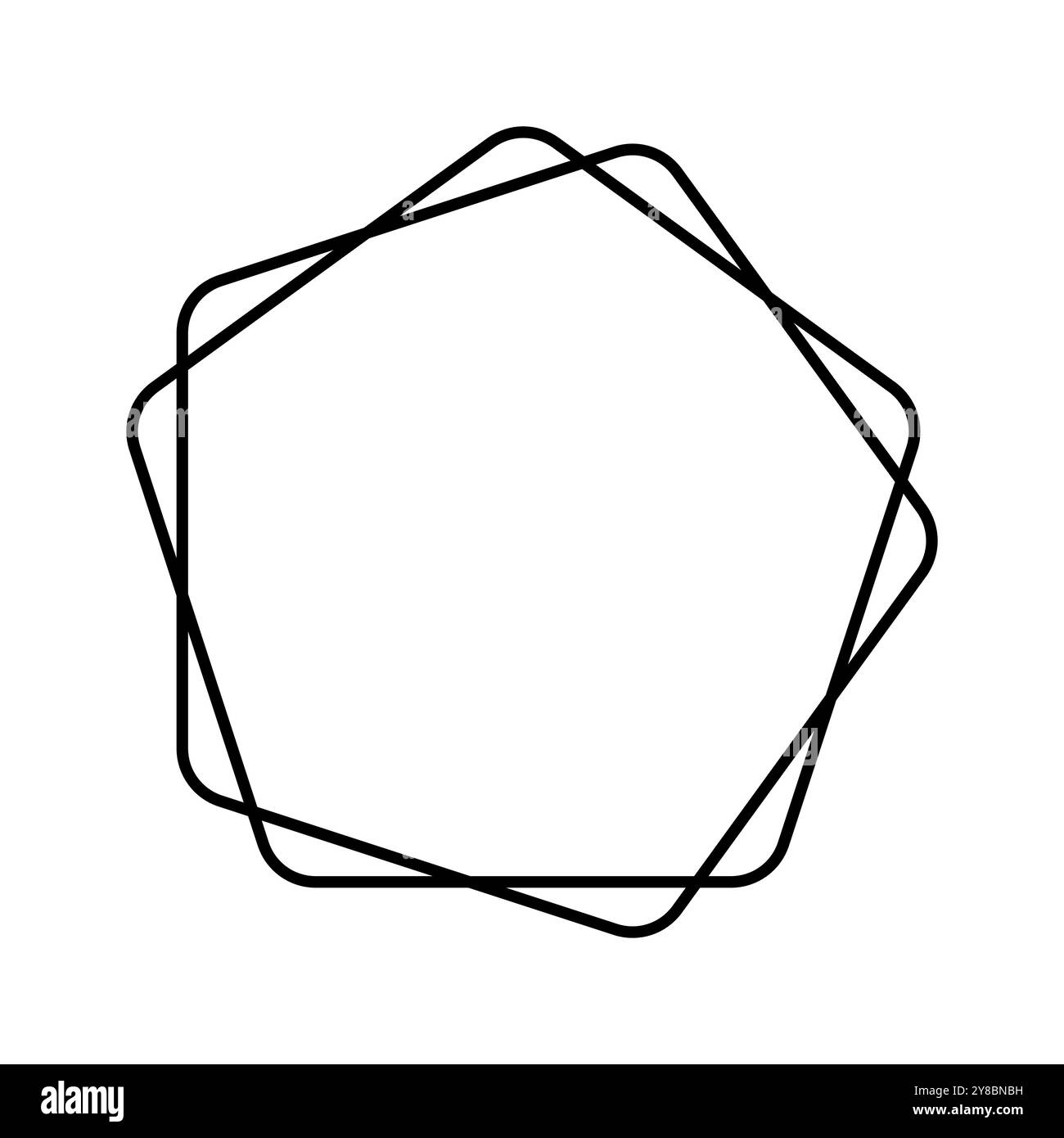 Pentagon frame template isolated on white background. Vector ...