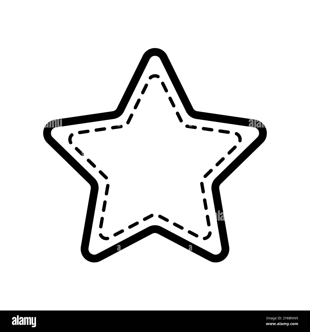Star outline shape template isolated on white background. Vector ...