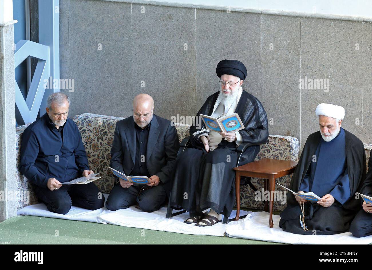 Tehran, Iran. 4th Oct, 2024. Iranian Supreme Leader ALI KHAMENEI (C ...