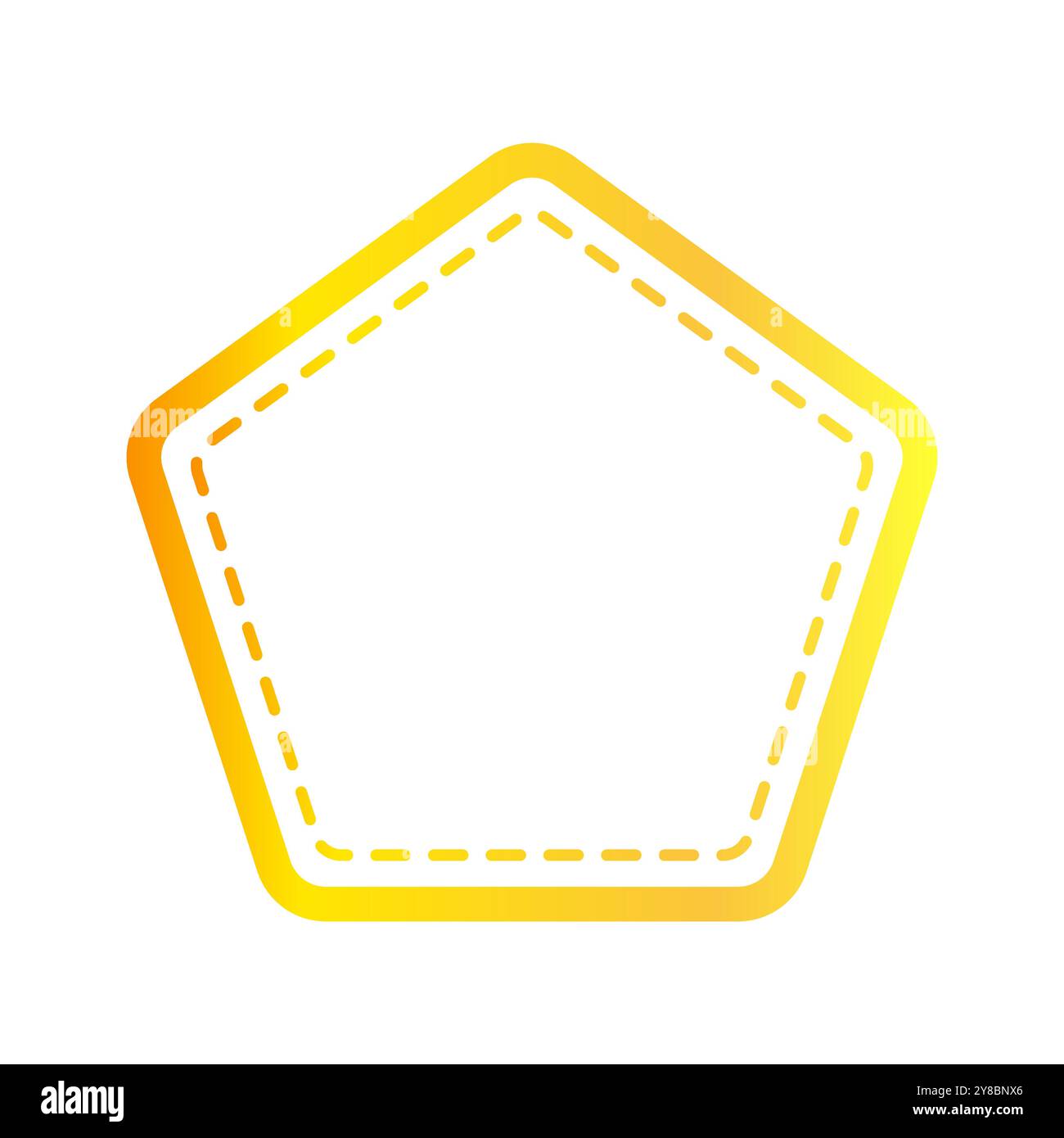 Pentagon luxury gold frame template isolated on white background ...