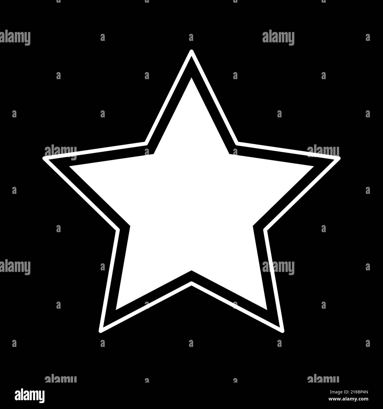 Star outline shape template isolated on black background. Vector ...