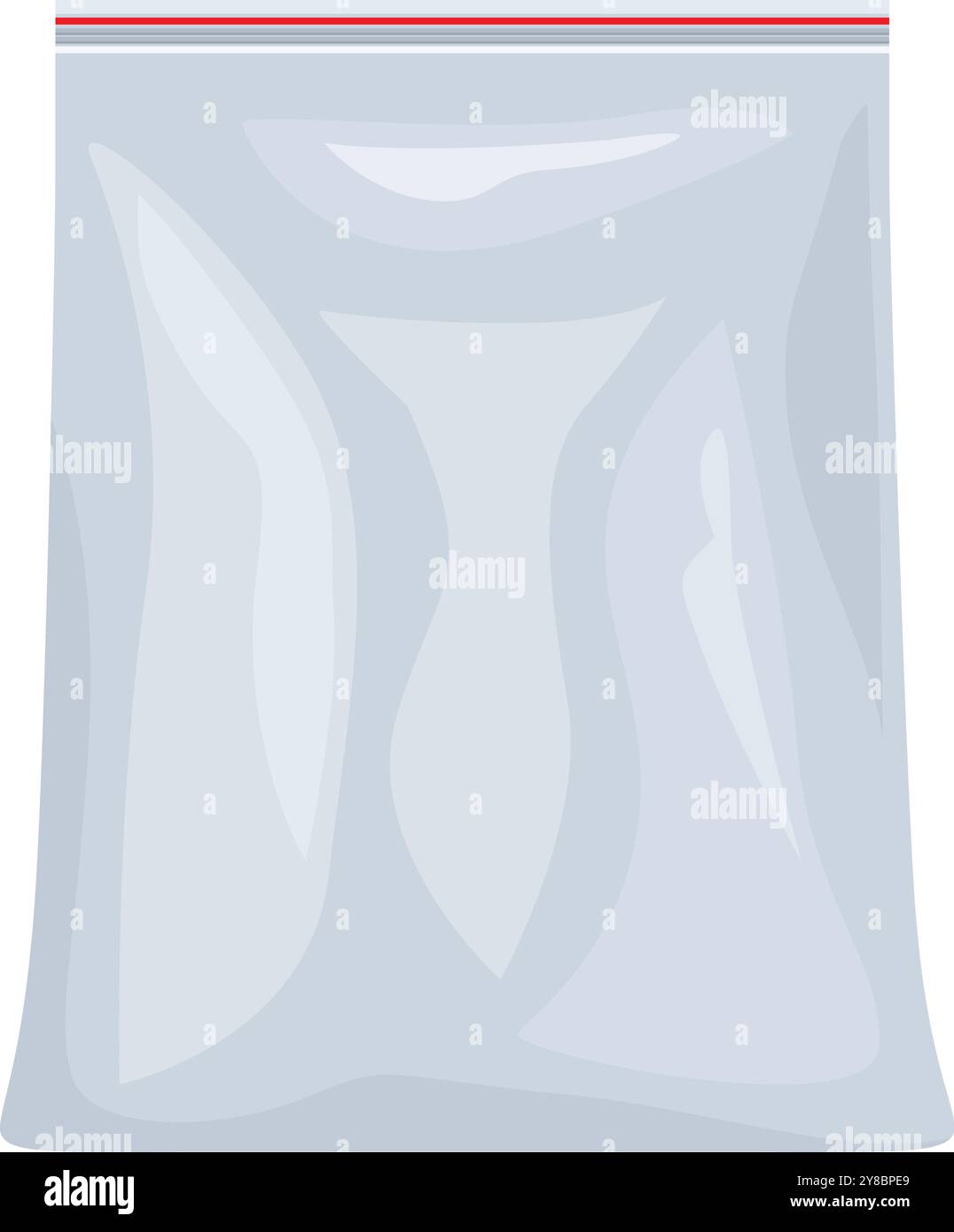 Illustration of an empty sealed transparent plastic zipper bag standing ...