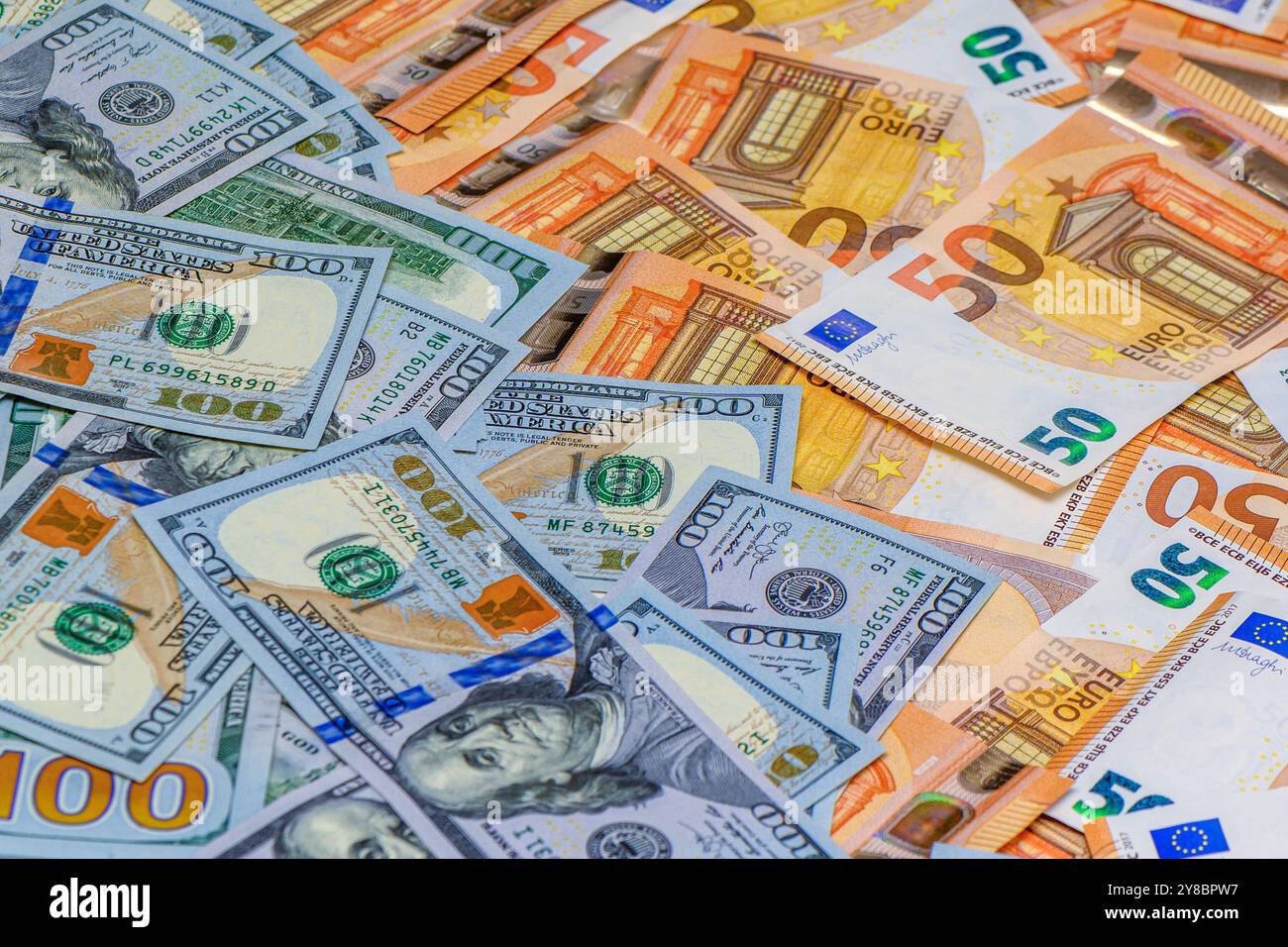 Cash money close up, top view. A bundle of 100 dollar bills Stock Photo ...