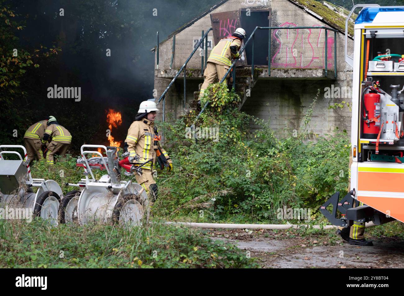 Unfall bei der Katastrophenschutz-Uebung LOKI 2024 in Dusseldorf: Beim ...