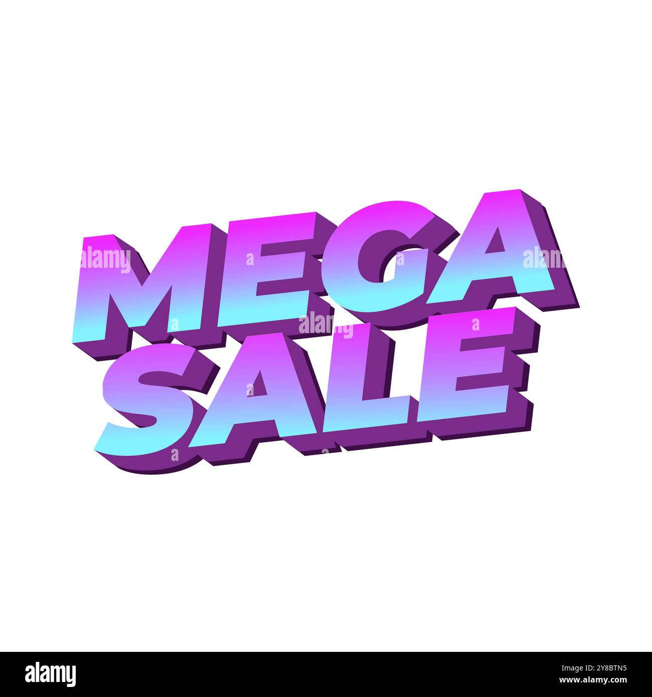Mega sale. Text effect design in 3D look with modern colors. Square ...
