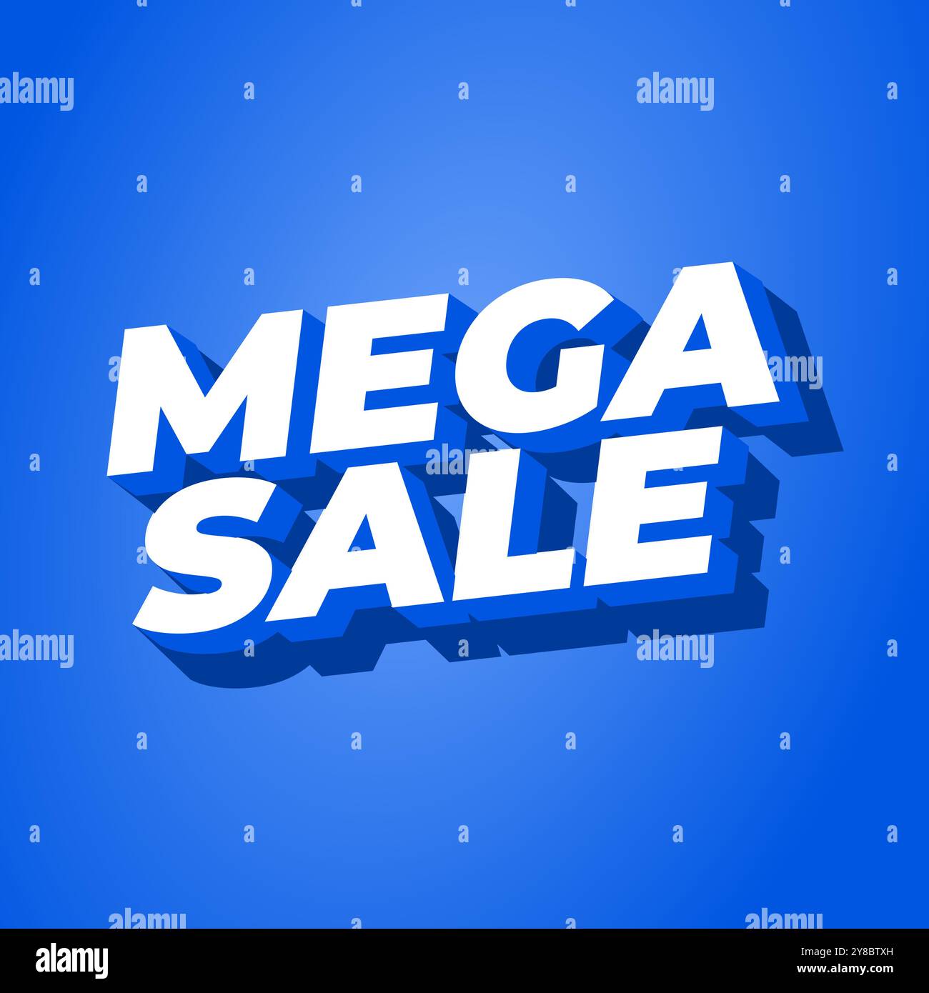 Mega sale. Text effect design in 3D look with modern colors. Square ...