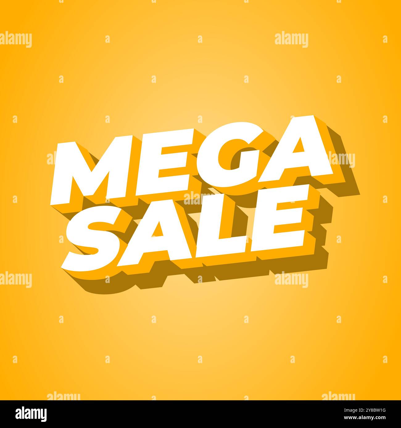Mega sale. Text effect design in 3D look with modern colors. Square ...