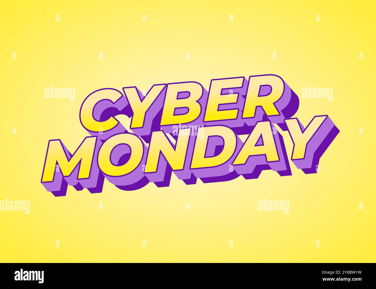 Cyber monday. Text effect design in 3D and bold fonts for digital ads ...