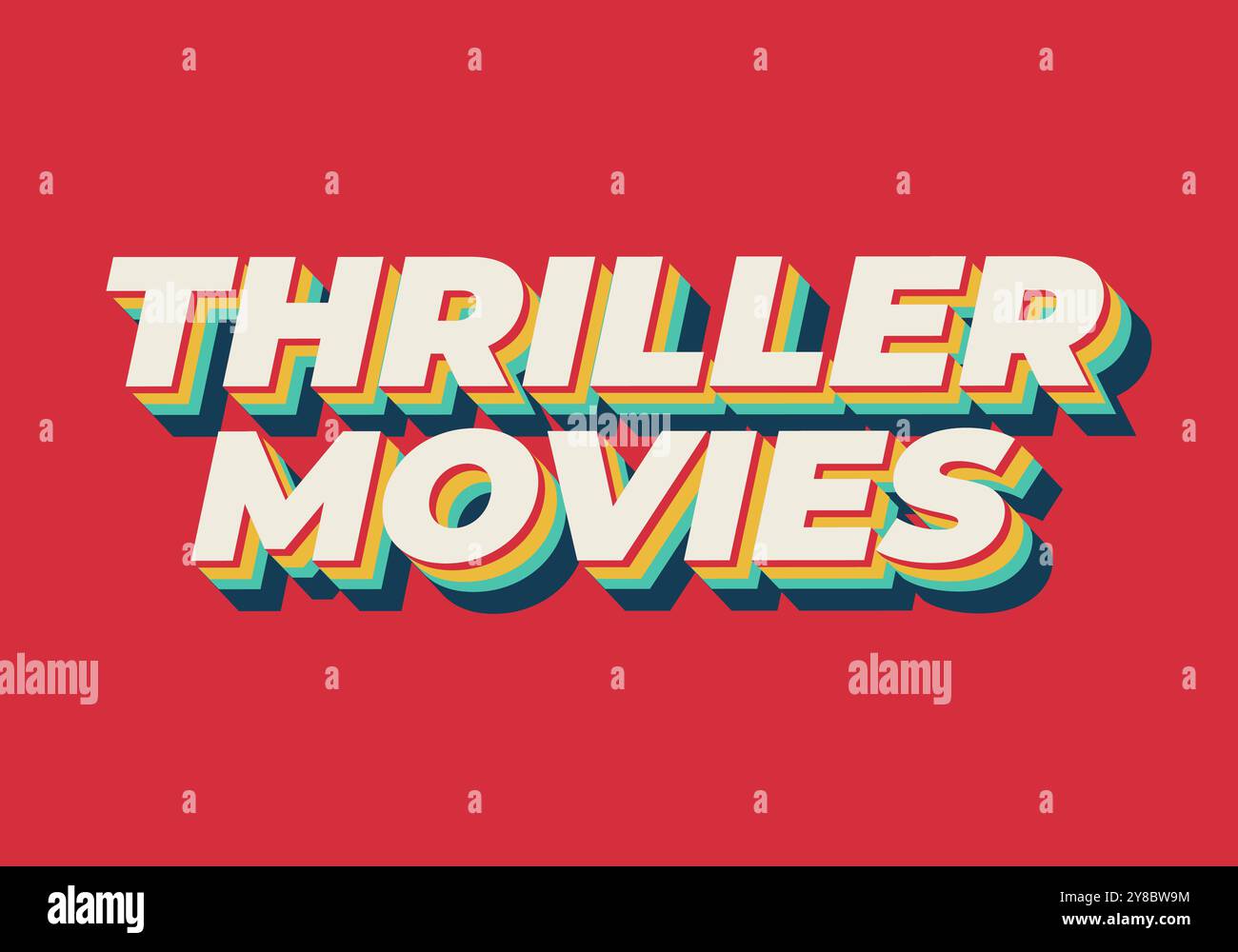 Thriller movies. Text effect design in modern colors and 3D style Stock ...
