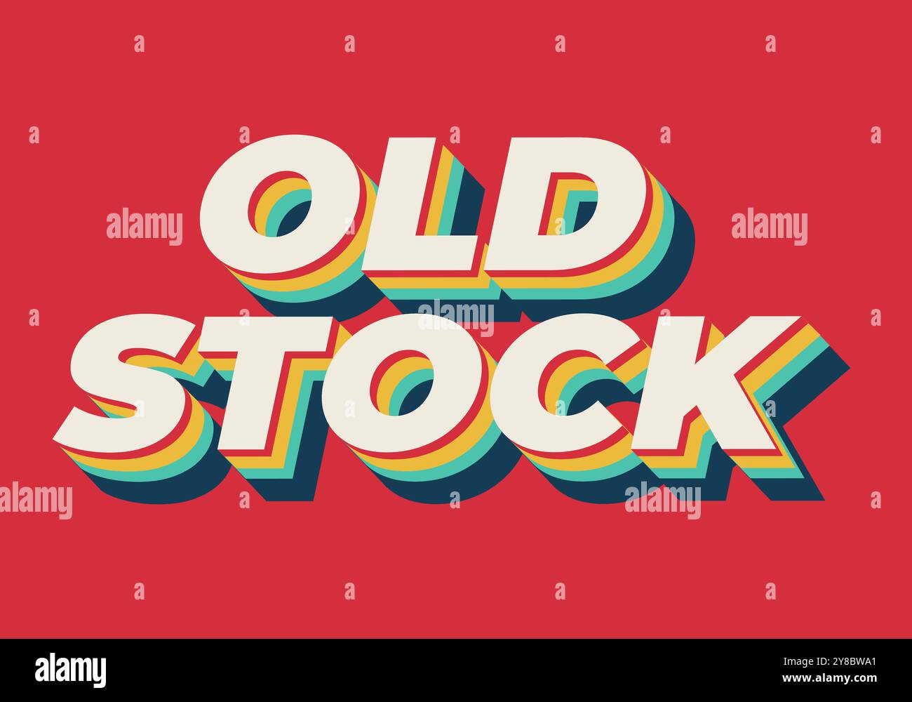 Old stock. Text effect design in 3D look with pop up colors for ...