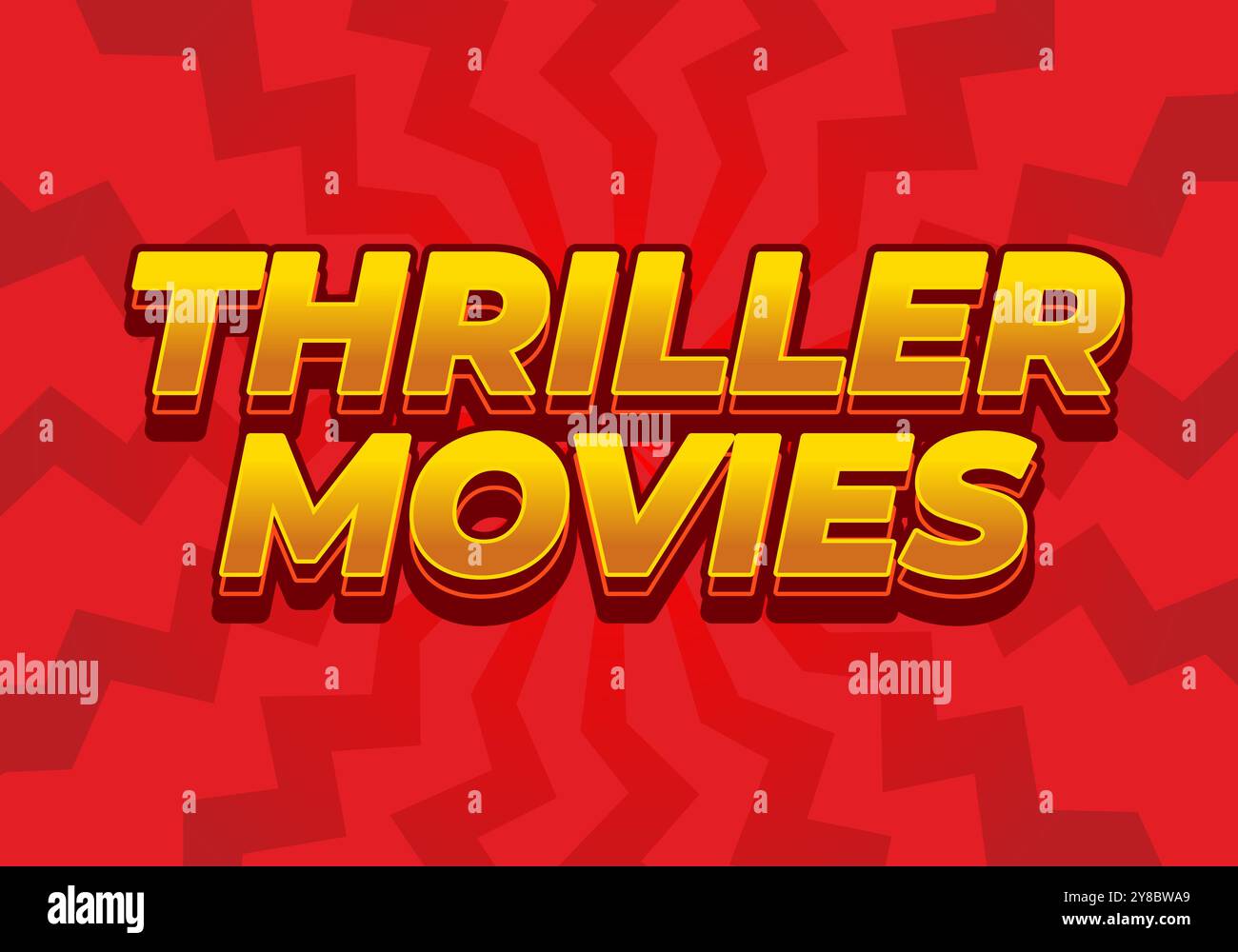 Thriller movies. Text effect design in modern colors and 3D style Stock ...