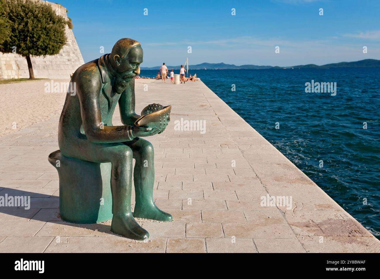 The Man with the Shell, statue on the waterfront in Split, Dalmatia ...