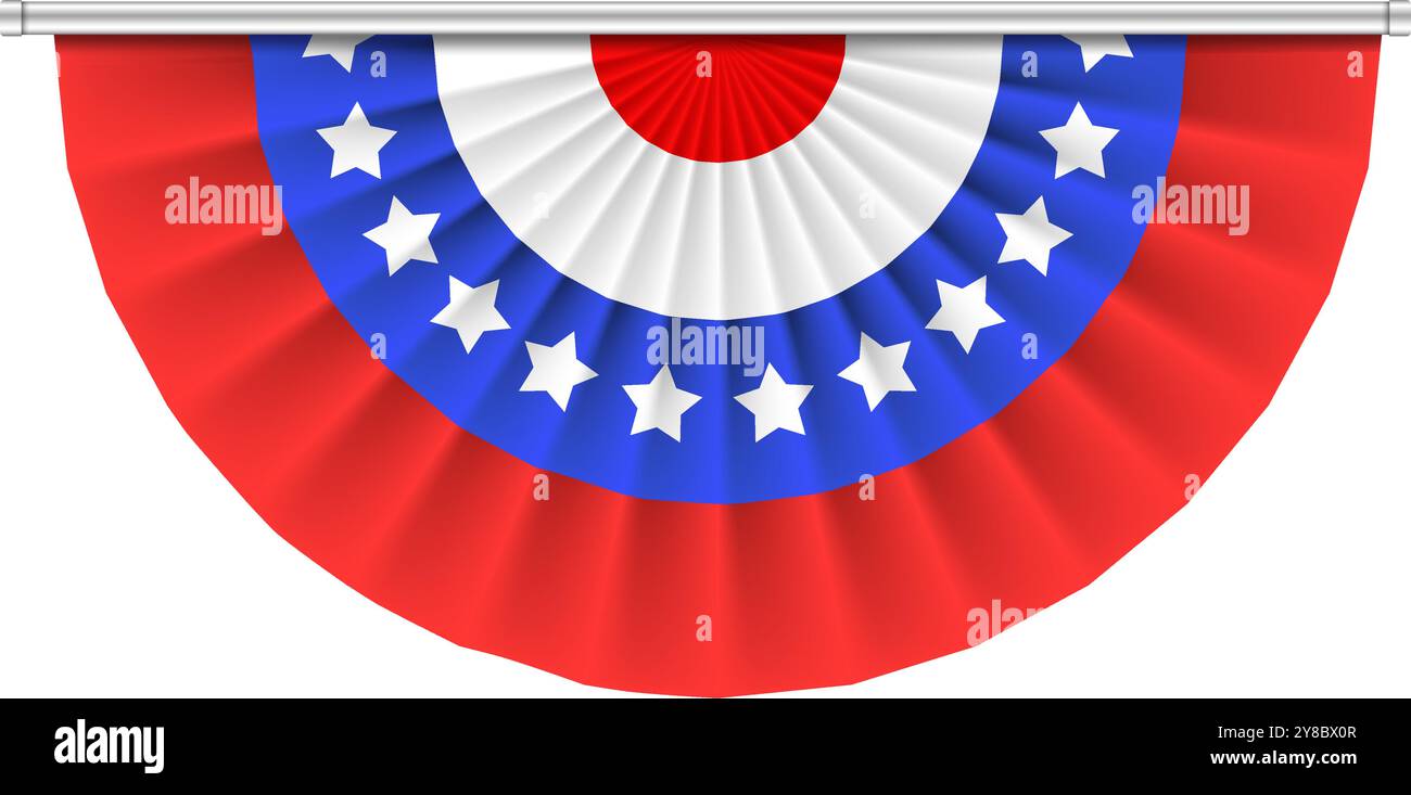 US Flag Buntings isolated on white background. Vector illustration ...