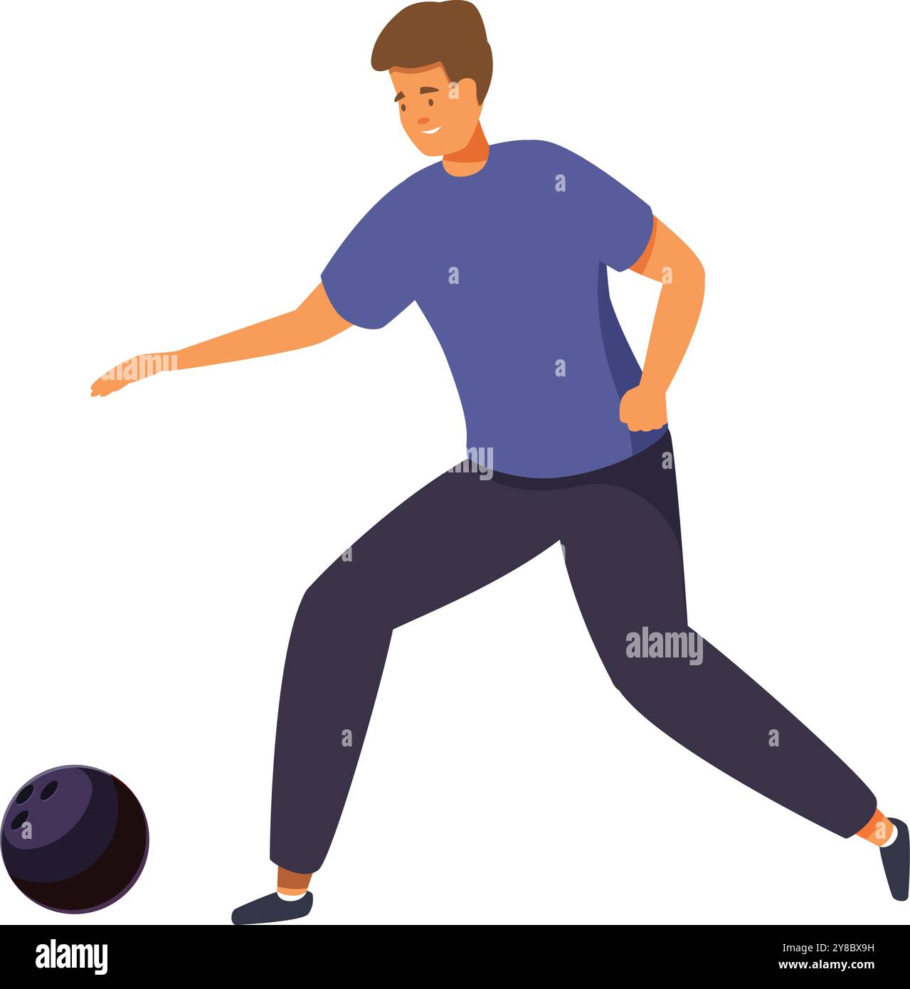 Man throwing bowling ball down Cut Out Stock Images & Pictures - Alamy