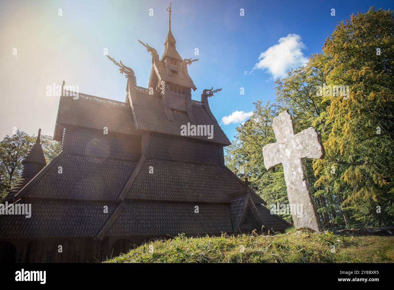 Nestled just outside Bergen, Norway, the Fantoft Stave Church is a ...