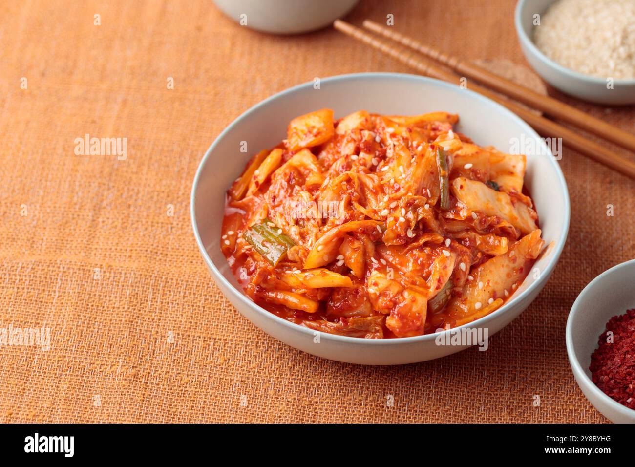 Kimchi, Kimchee in the Bowl, Red Spicy Kim Chi, Hot Fermented Napa ...