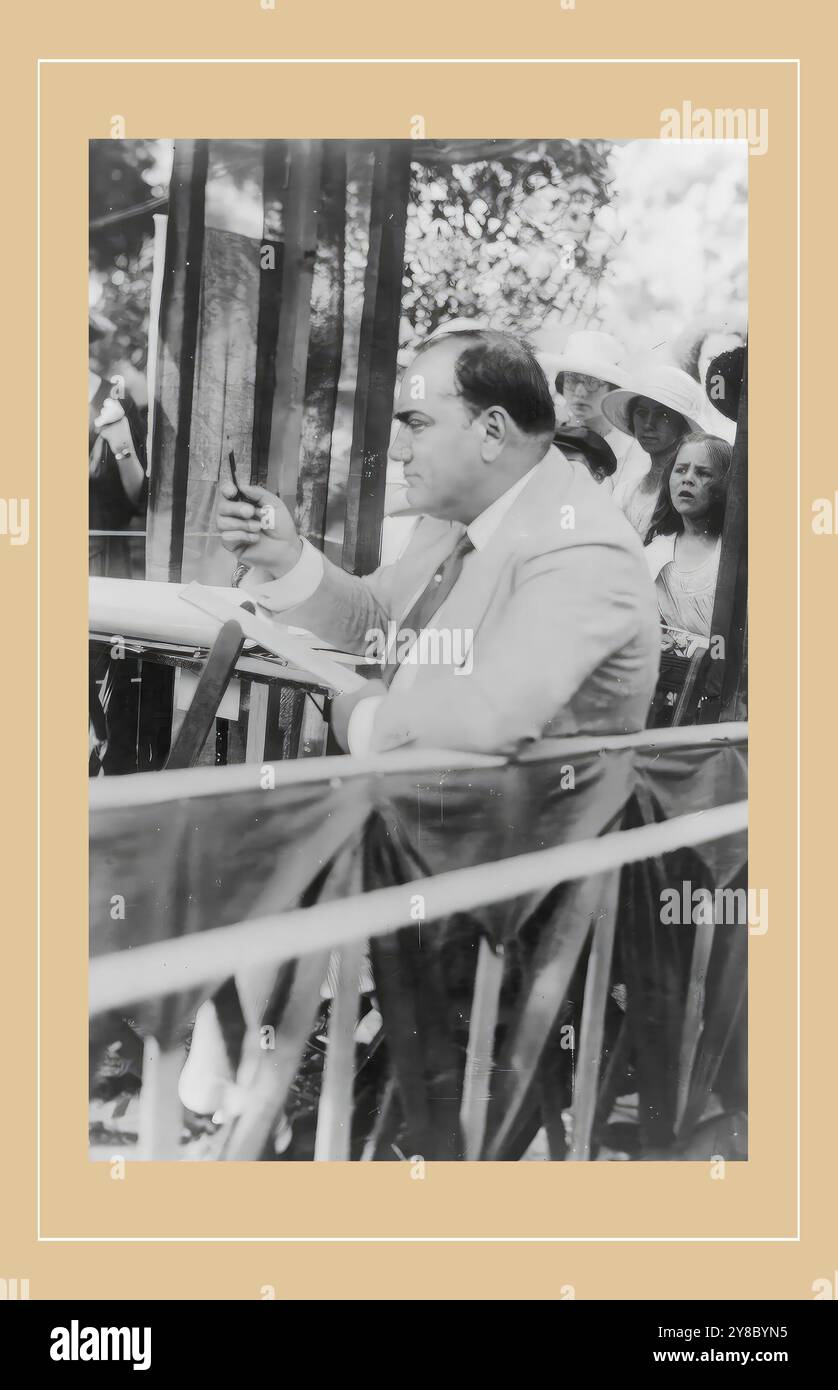 Enrico Caruso, 1873-1921, drawing caricature sketches in booth at ...