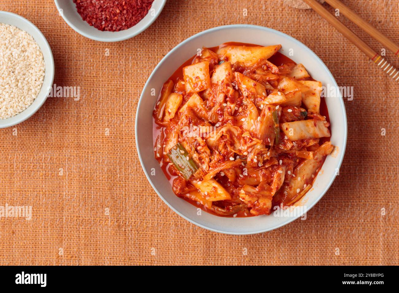 Kimchi, Kimchee in the Bowl, Red Spicy Kim Chi, Hot Fermented Napa ...