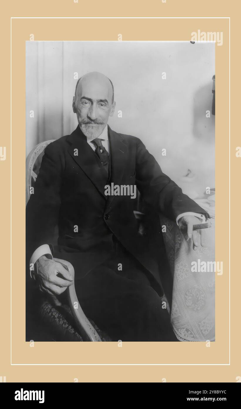 Jacinto Benavente, three-quarter-length portrait, seated, facing front ...