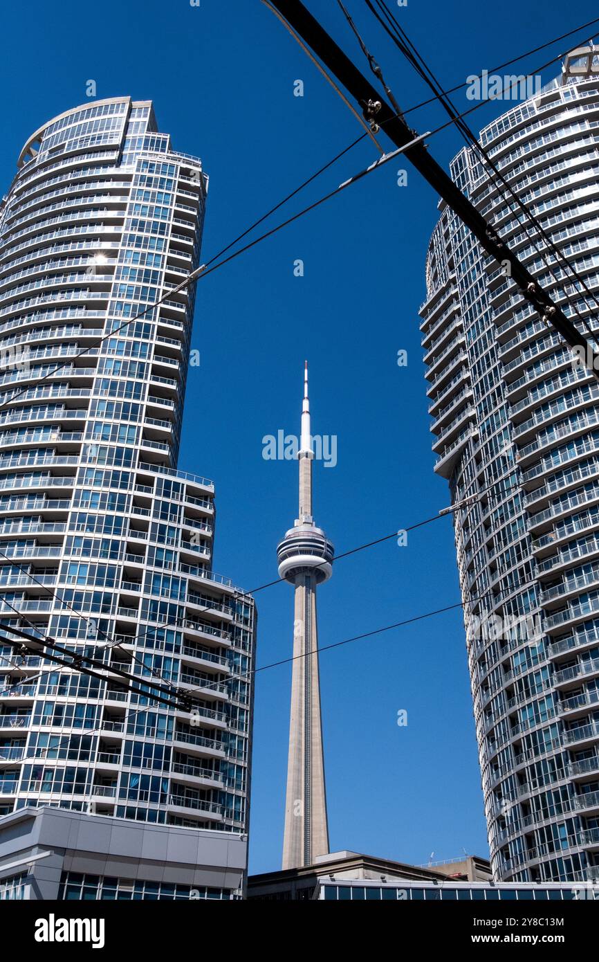 Cityscape with residential and office towers and the CN Tower, an ...