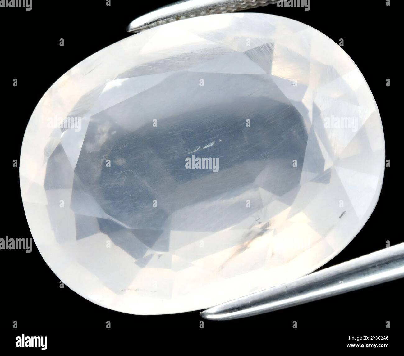 Radiant Translucent Moonstone Gemstone with Elegant Faceting Displaying ...