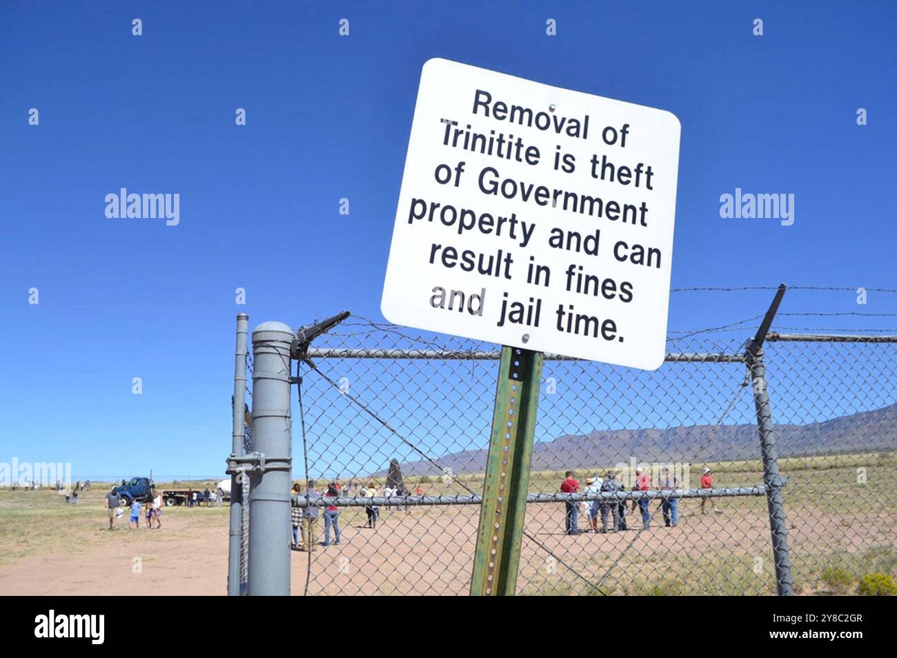 Sign Warning Not to Take Trinitite Stock Photo - Alamy