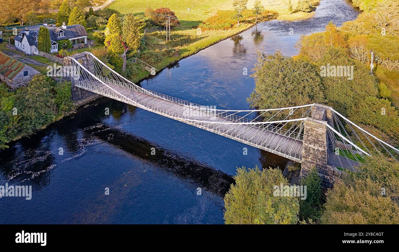 Bridge of Oich or the Victoria Bridge Aberchalder Scotland a white ...