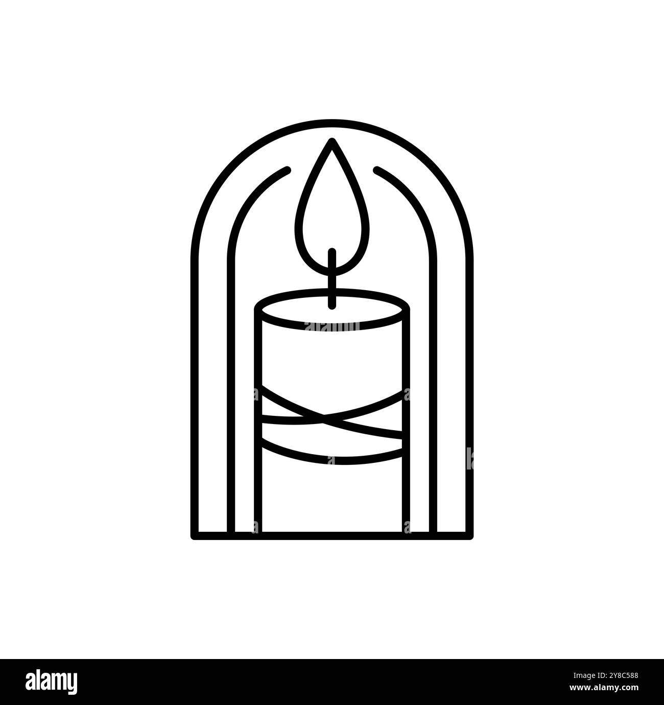 Candle vector line art logo design Elegant Spa Icon. Soothing Light ...