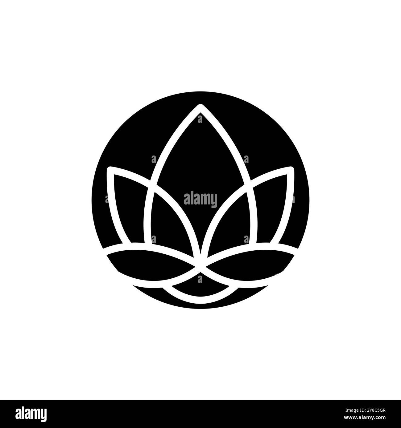 Vector simple lotus flower logo beige line design. template elegant ...