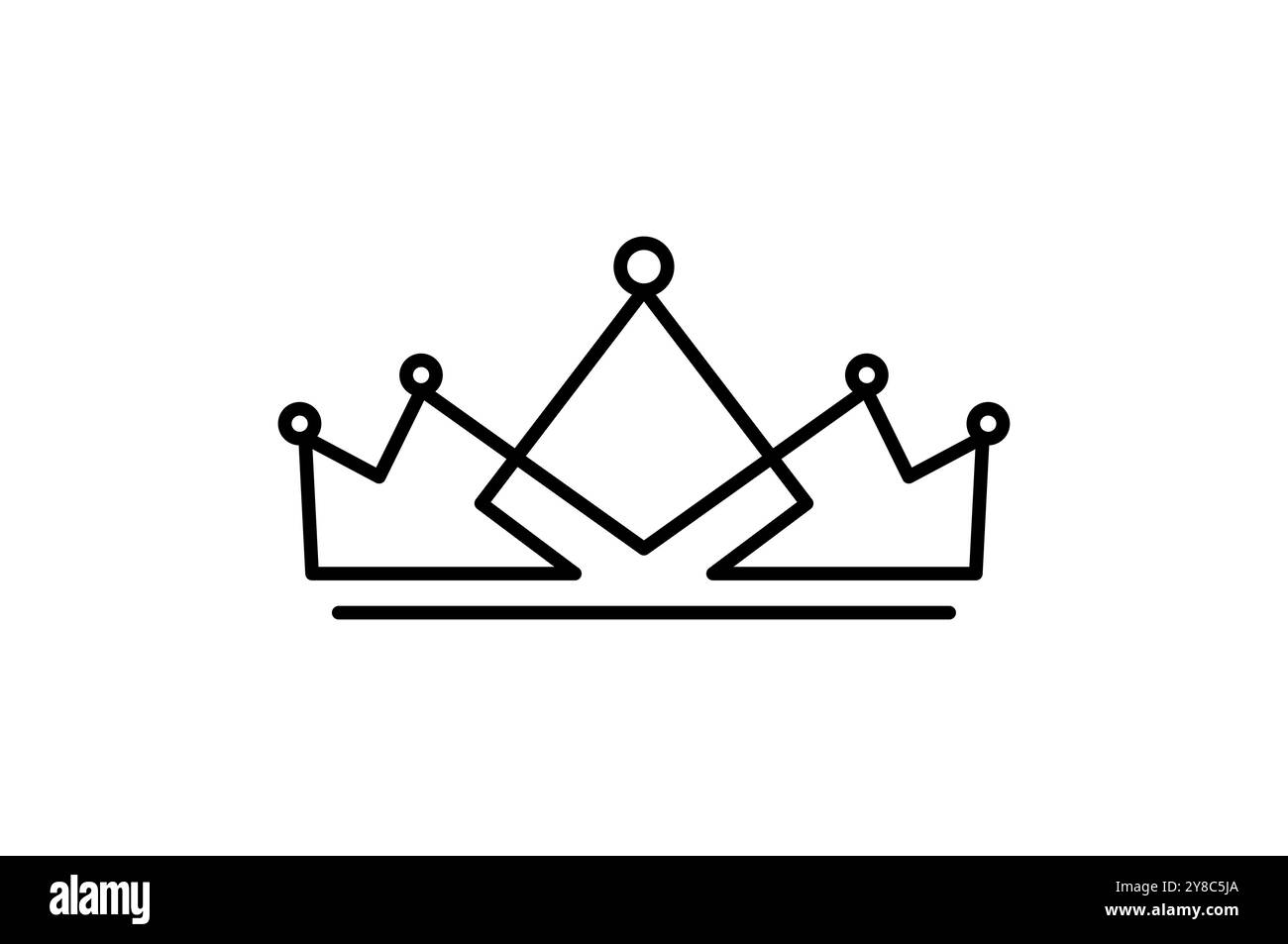 Vector crown icon aesthetics thin line sign Logo. Outline Crown ...