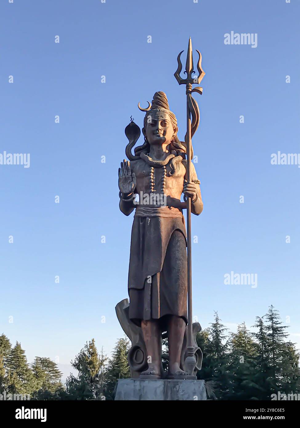 A giant bronze statue of Shiva, an important divinity of the Hindu ...