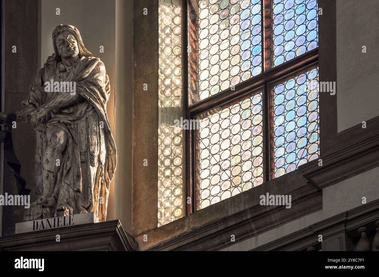 Venice, Veneto, Italy. October 24, 2010: Marble statue of Daniele ...