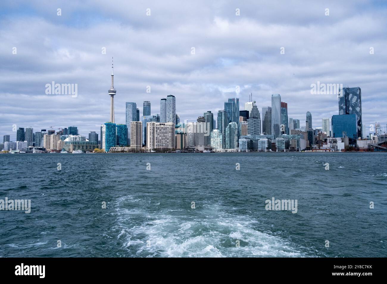 Landscape of the Ontario lake with residential and office towers and ...