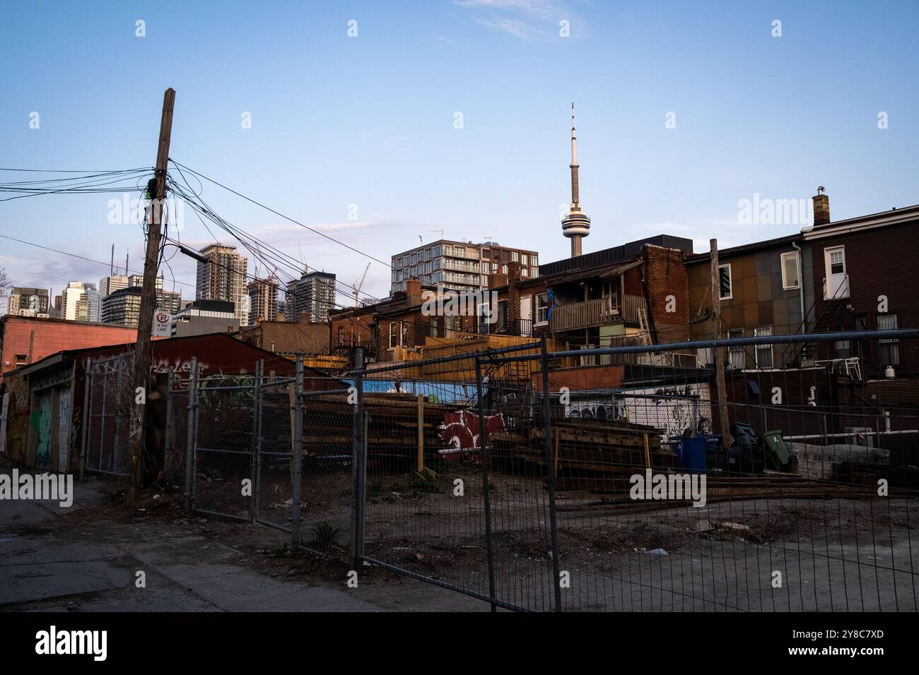 Urban landscape with residential and office towers and the CN Tower ...