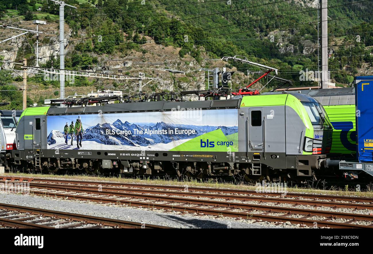 BLS class 475 cargo locomotive 475 424 at Brig, Valais, Switzerland ...