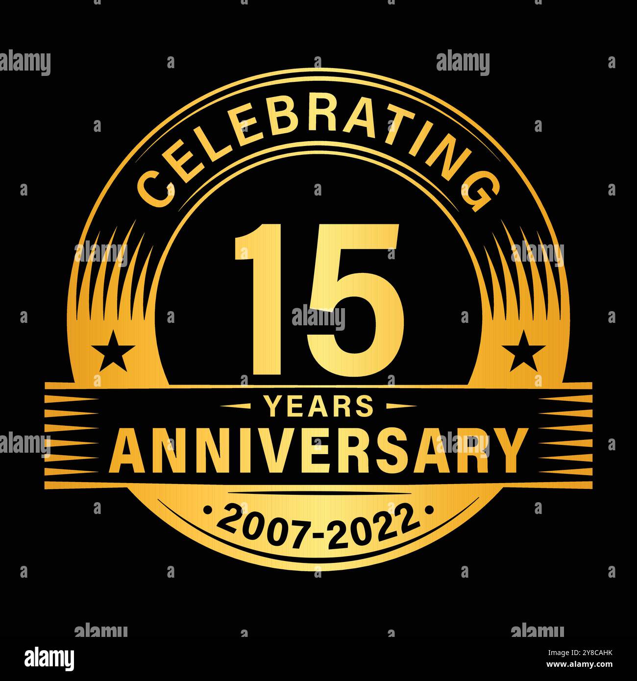 15 years anniversary celebration design template. 15th logo vector ...