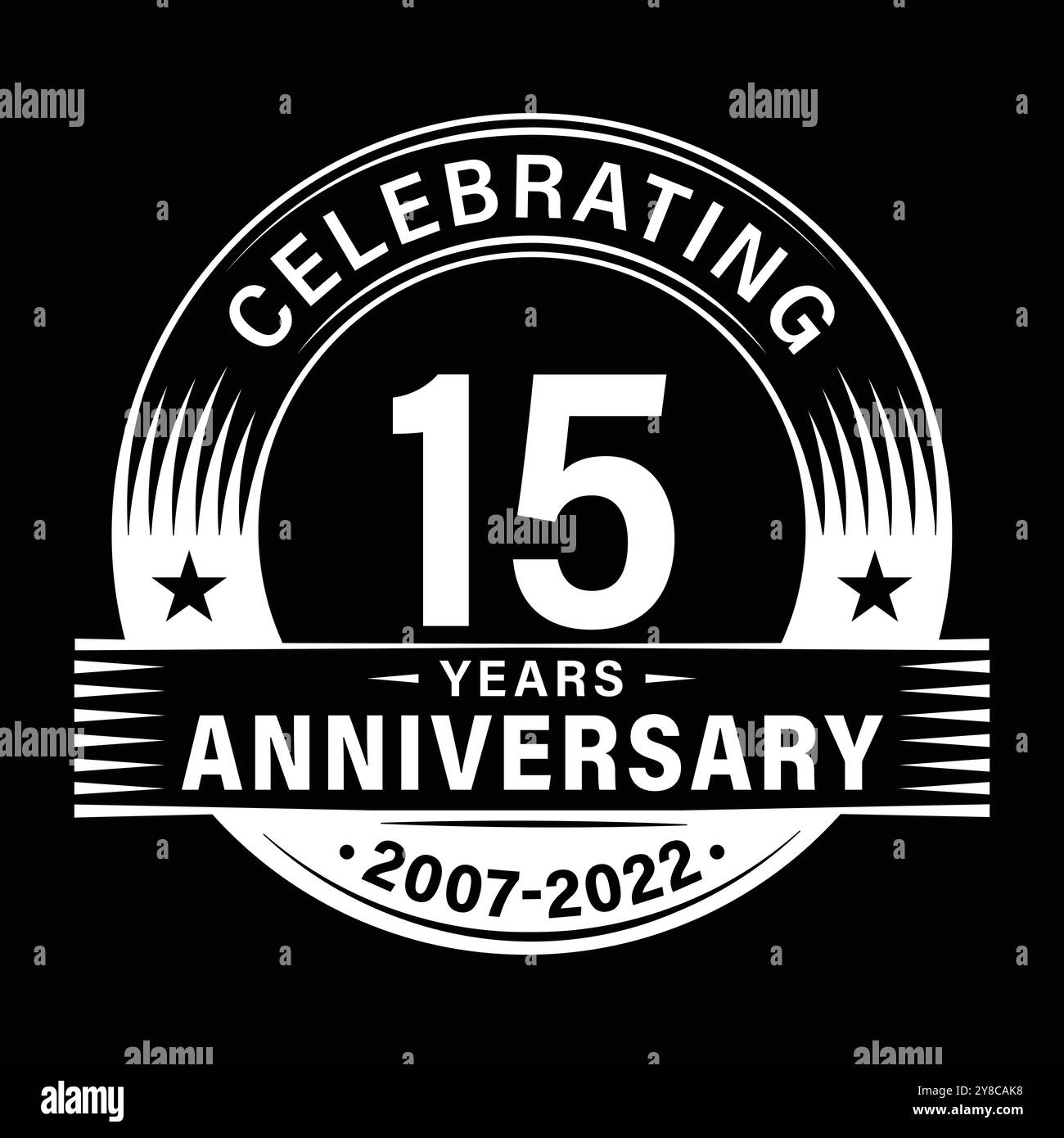 15 years anniversary celebration design template. 15th logo vector illustrations Stock Vector ...