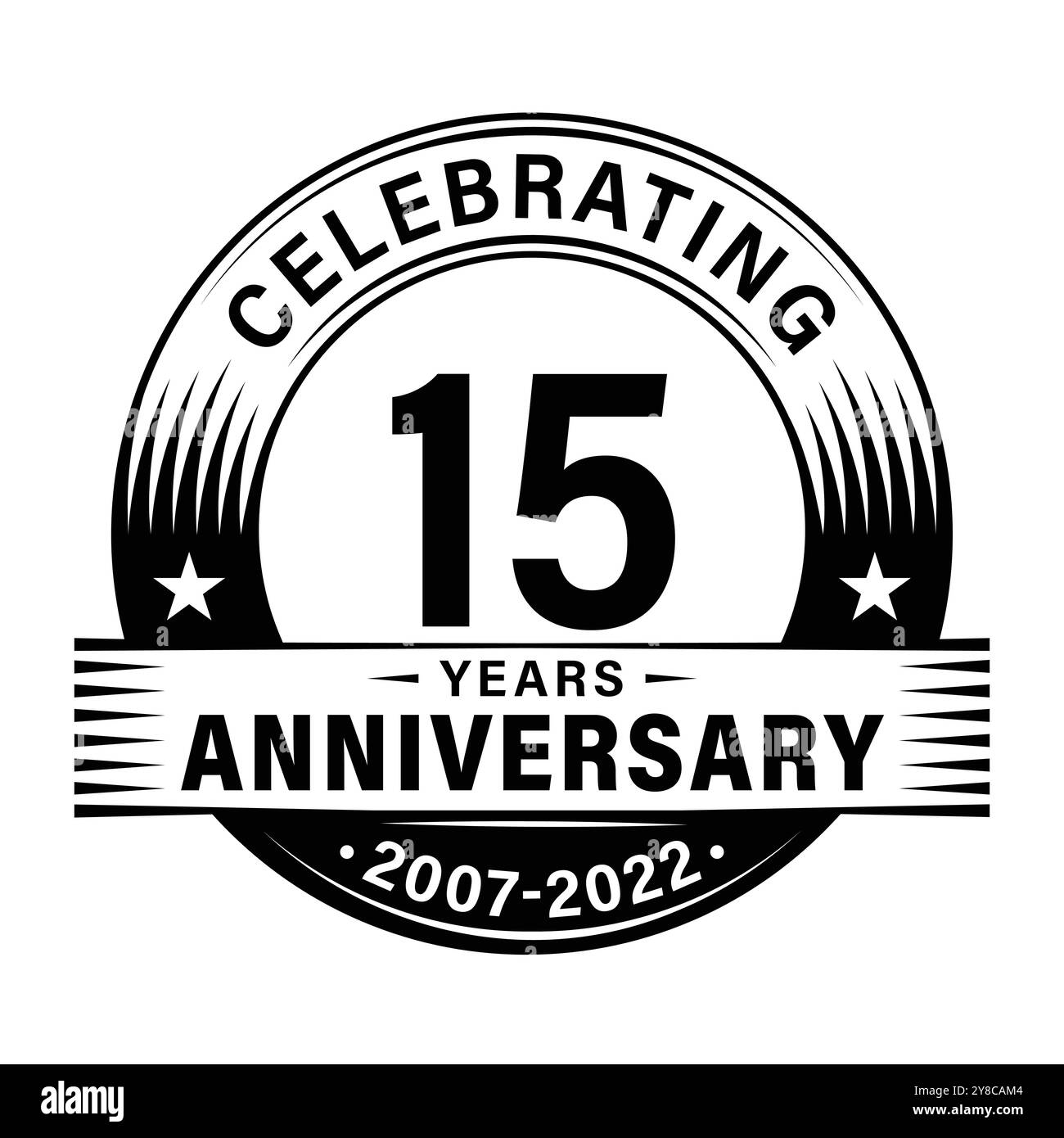 15 years anniversary celebration design template. 15th logo vector illustrations Stock Vector ...