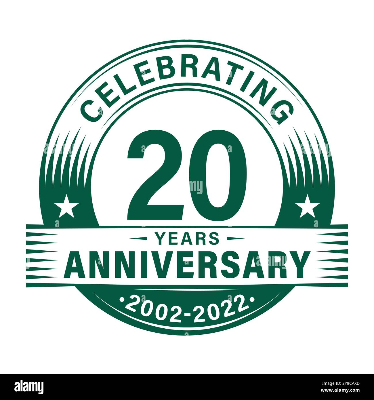 20 years anniversary celebration design template. 20th logo vector ...