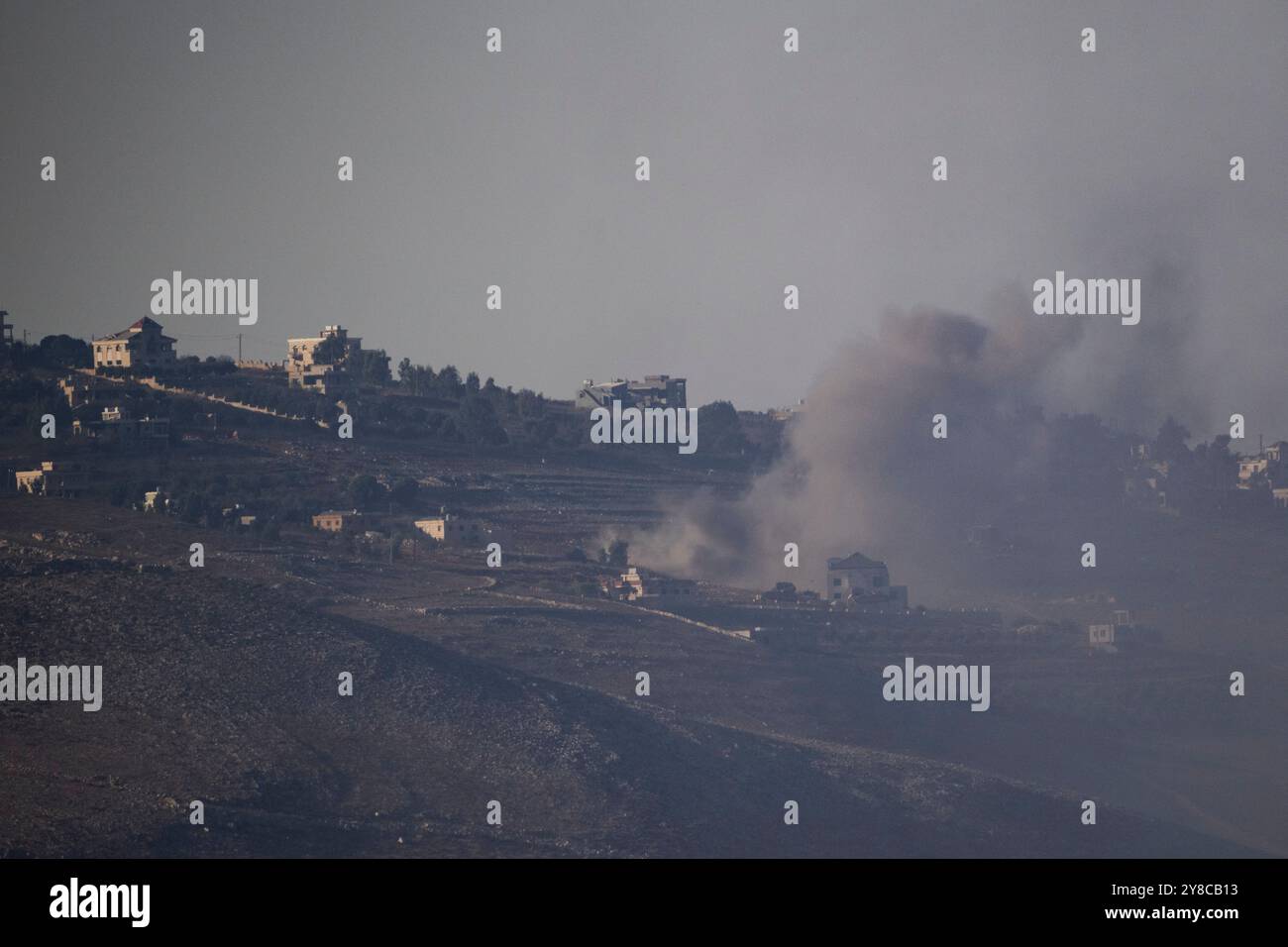 Smoke rises following an Israeli shelling in southern Lebanon as seen ...