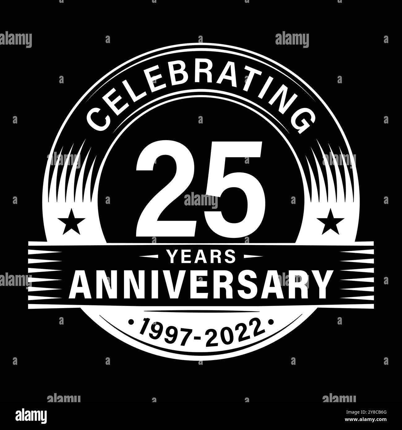 25 years anniversary celebration design template. 25th logo vector ...