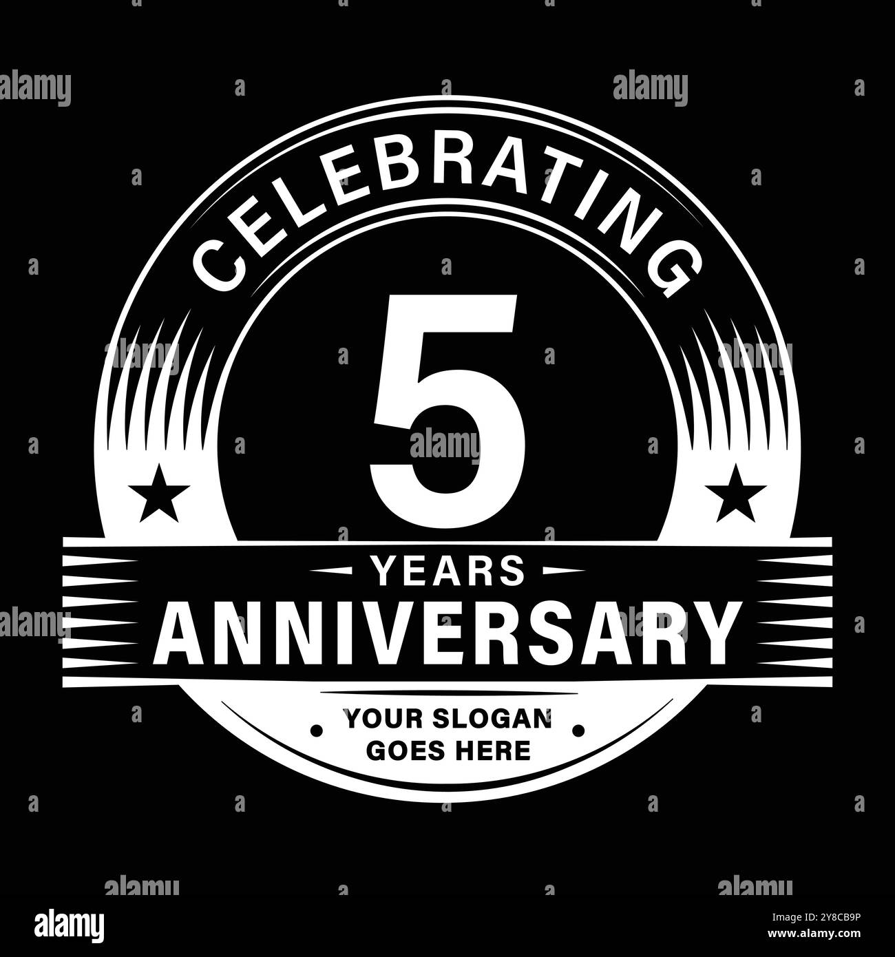 5 years anniversary celebration design template. 5th logo vector ...