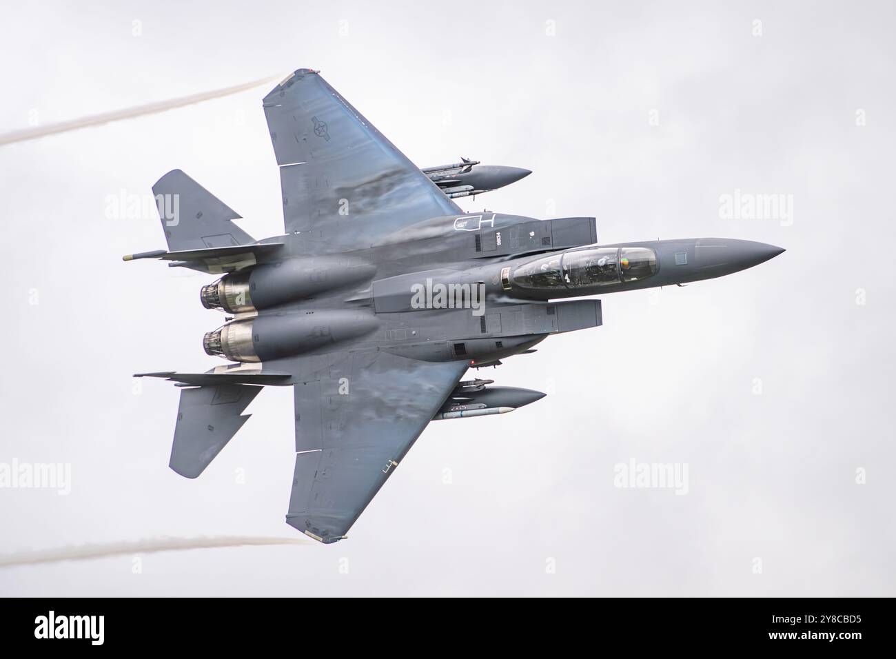 USAF F-15 practicing low level sortie through the Mach Loop, Dolgellau ...