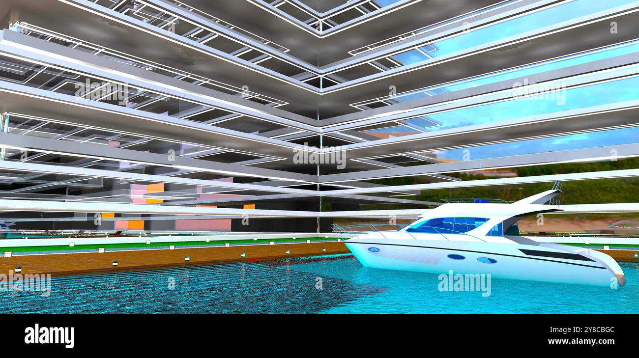 Multi-level condominium with its own docking area for mooring small ...