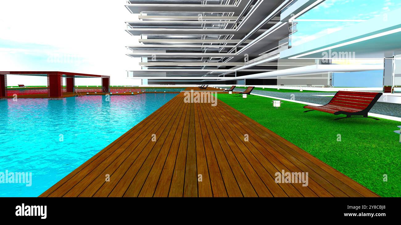 Beautiful residential complex azure pool hi-res stock photography and ...