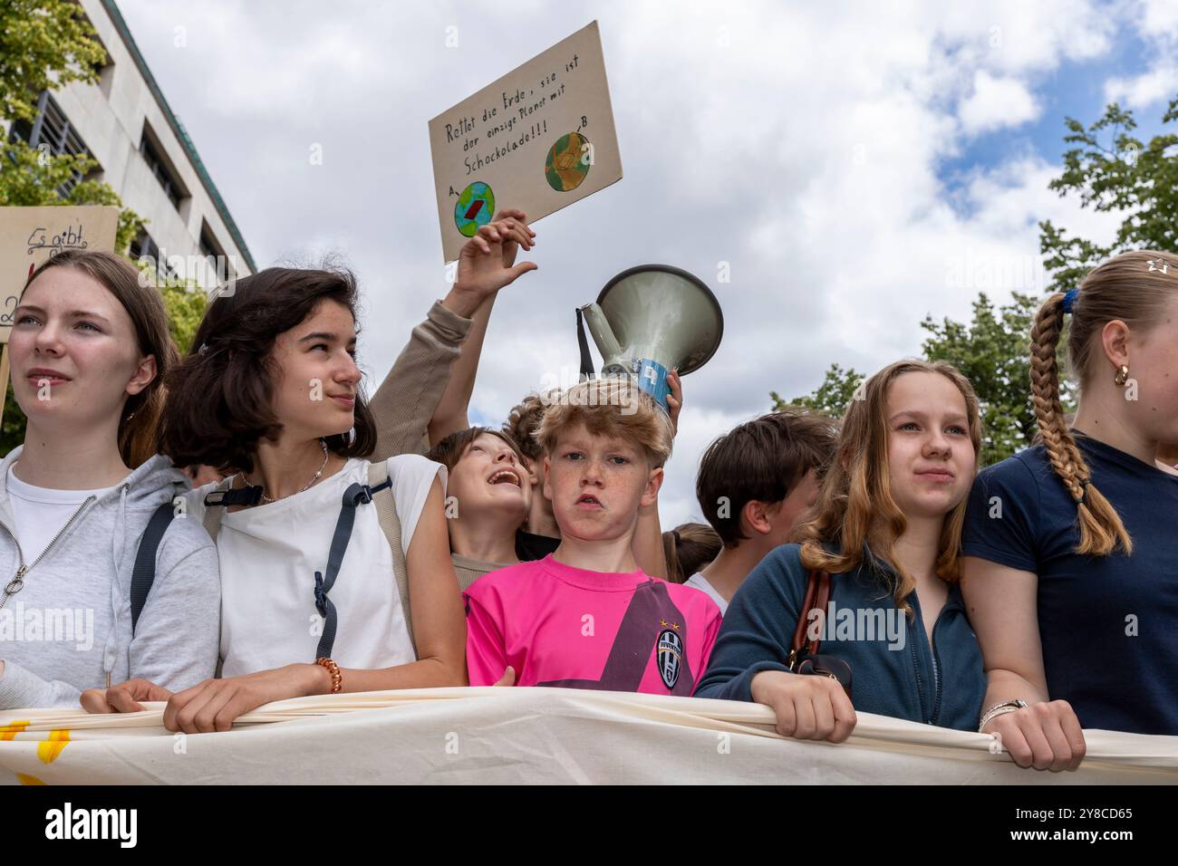 Berlin, Germany 31-5-2024 Young Crowd at the head of the Fridays For ...